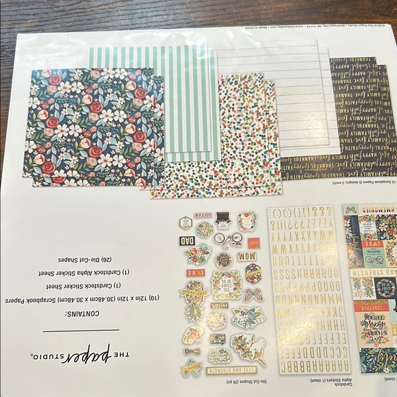 paper studio | Design | New Paper Studio Family Vintage Image Gold Alpha Stickers Dies 2x12 ...